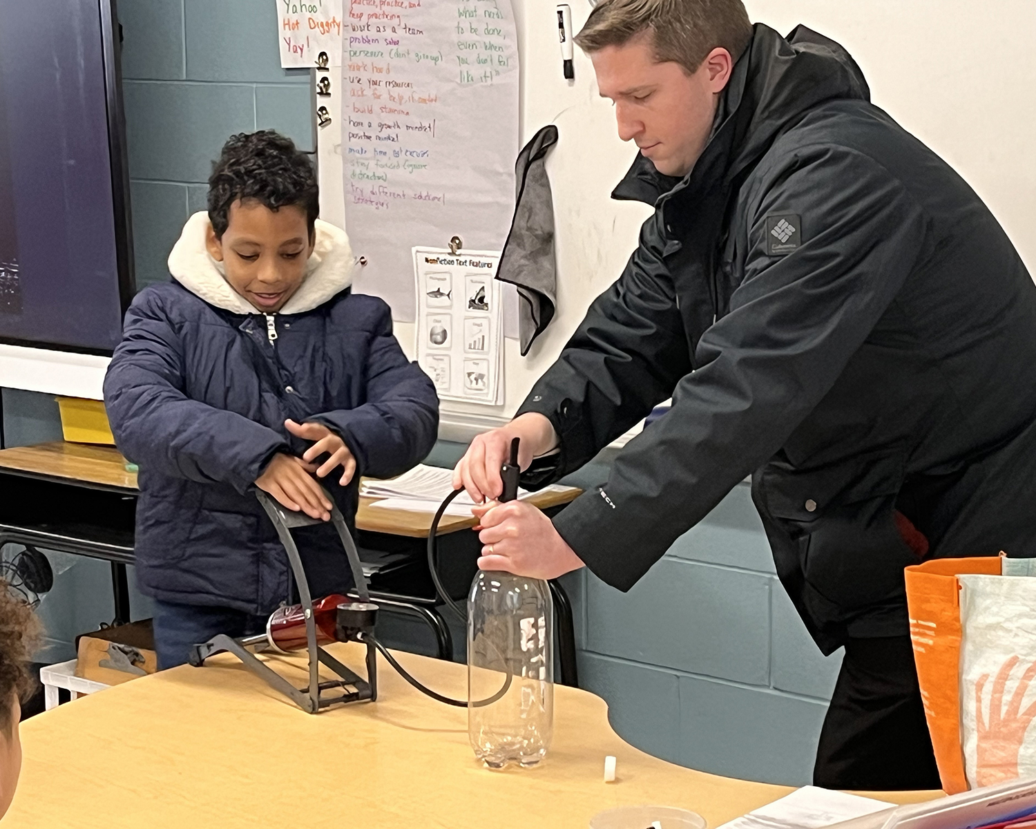 Meteorologist creates clouds as he enlightens Menands School students ...